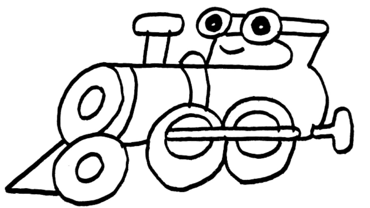 Haw To Draw Cartoon Train for Kids || Simple Train Drawing Tutorial for ...