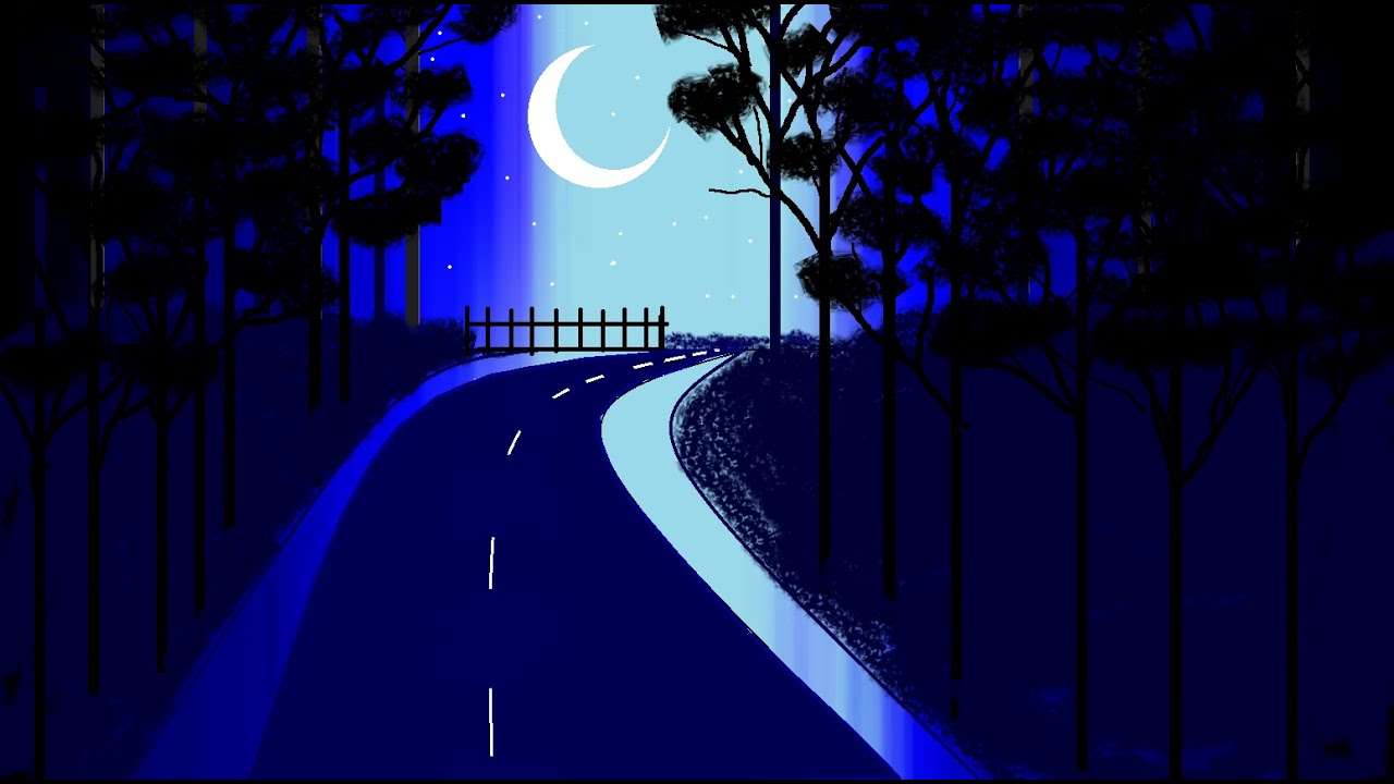 Unique Art | road in the forest | night forest drawing | forest art ...