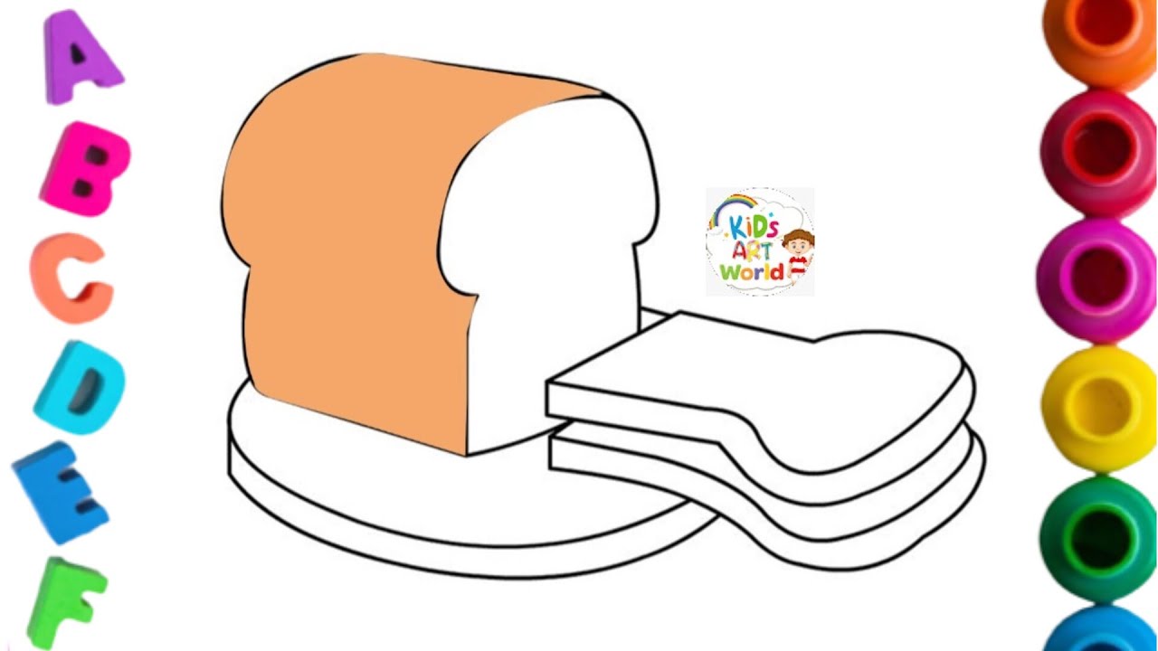 BROWN BREAD| HOW TO DRAW BREAD | COLORING AND PAINTING FOR KIDS AND ...