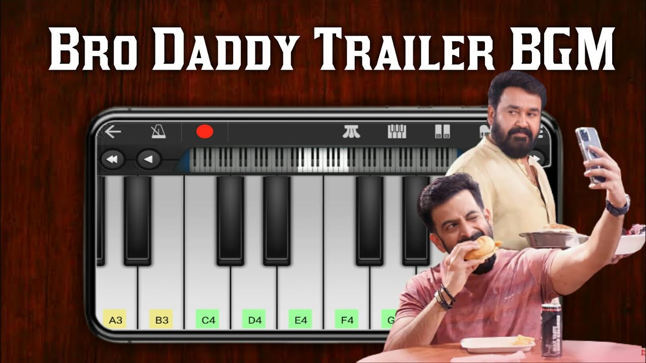 Bro Daddy Trailer BGM Piano Tutorial | Mohanlal, Prithviraj Sukumaran ...