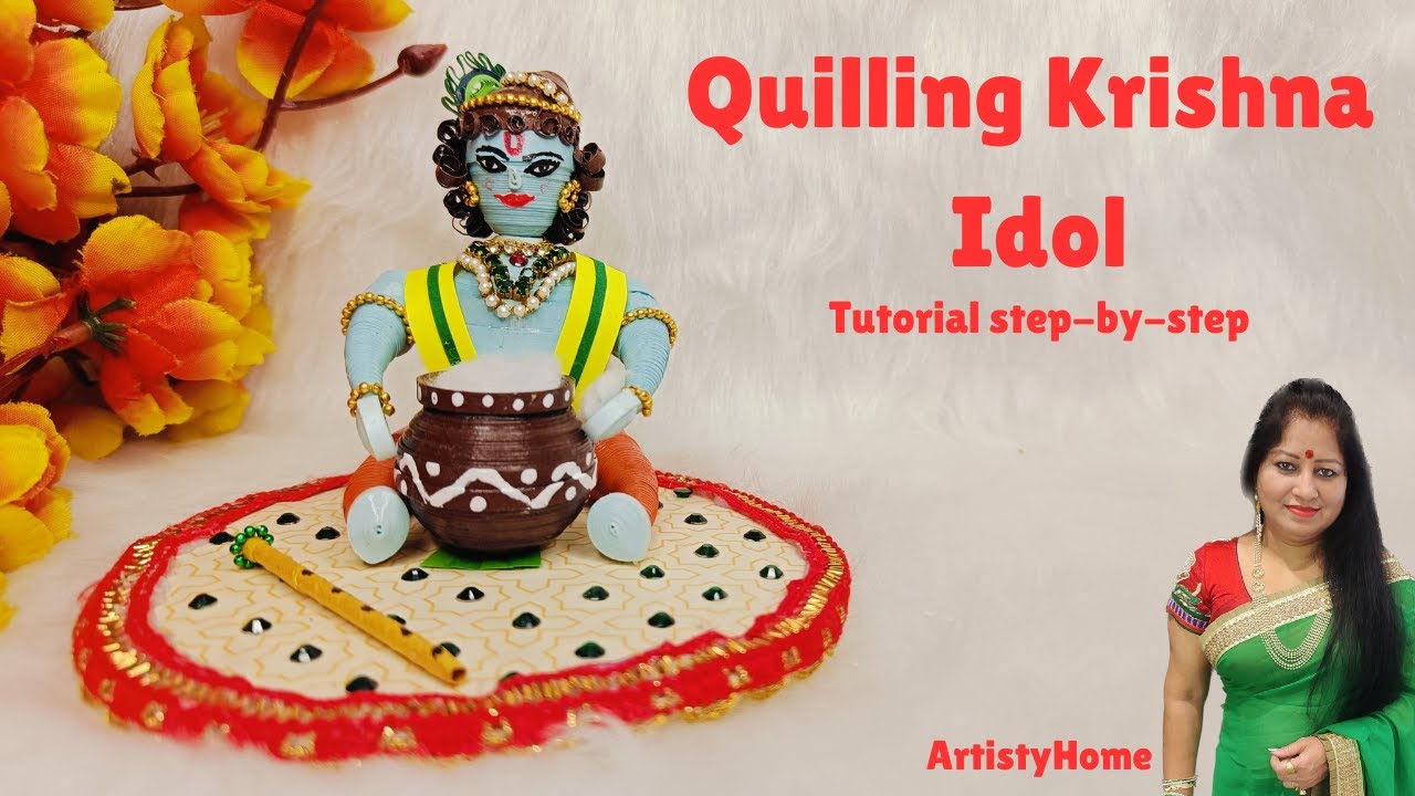 How to make Krishna for Janmashtami | Quilling 3d Krishna - YouTube