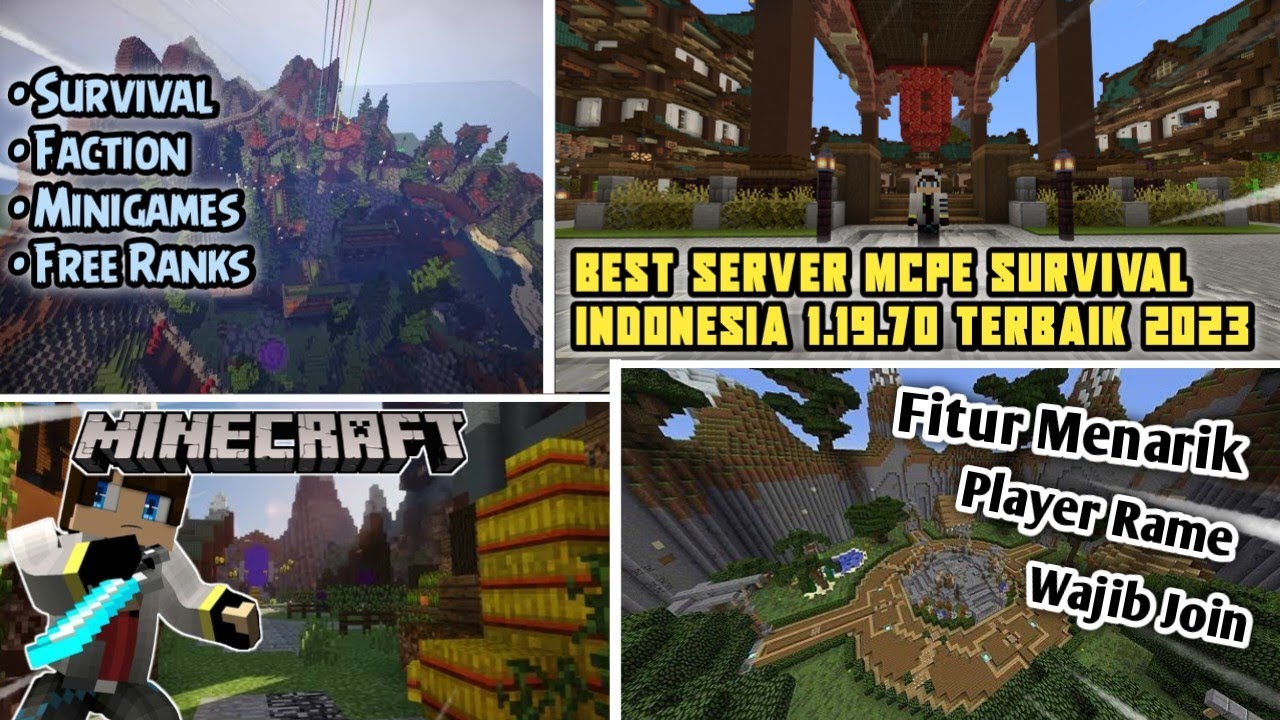 BEST 3 SERVER MCPE INDONESIA 1.19.70 SURVIVAL TERBAIK 2023 - MINECRAFT ...