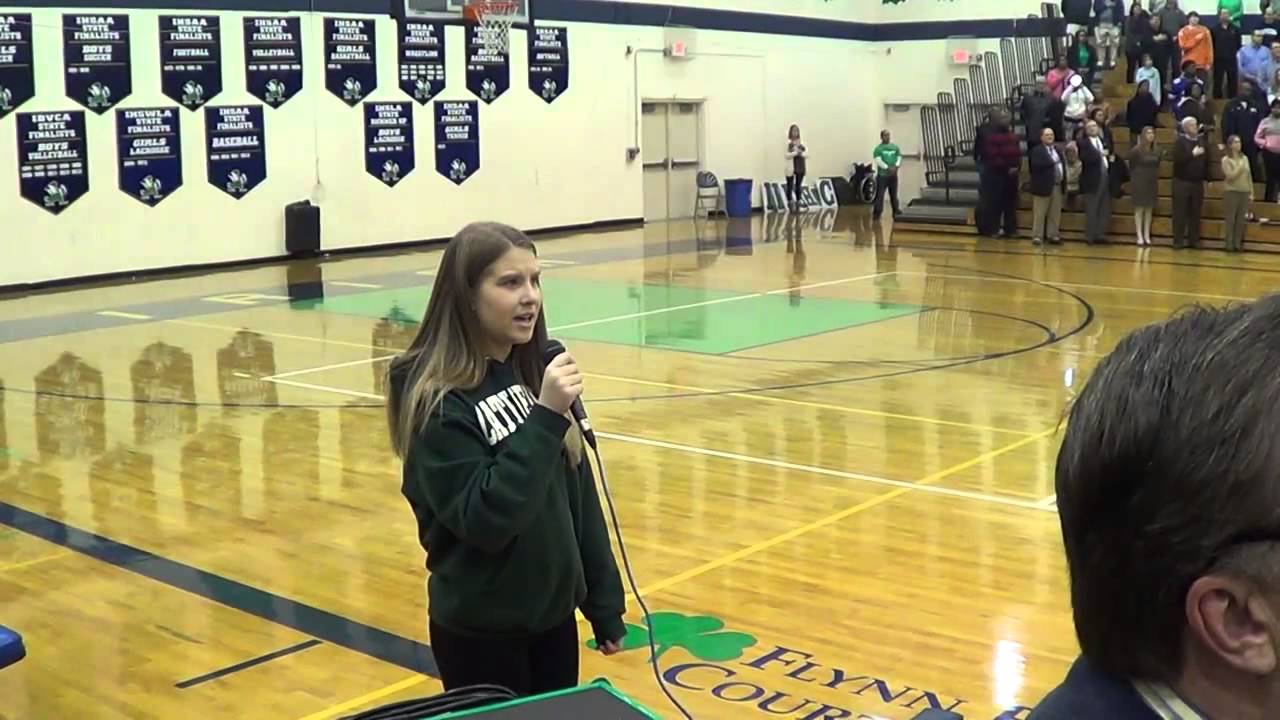 Audrey Thies - National Anthem (12/12/14) - YouTube