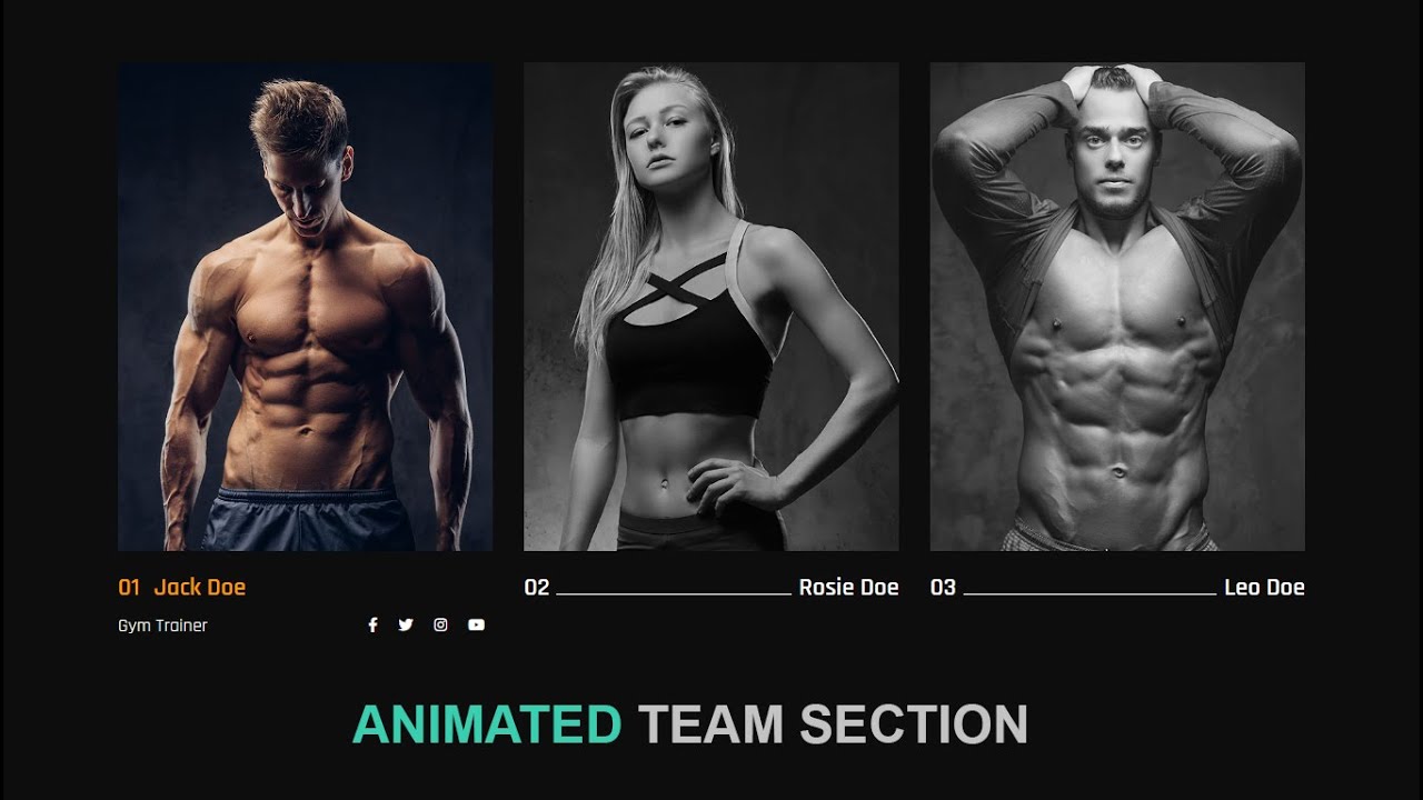 Responsive Animated Team Section Using Html And Css Youtube