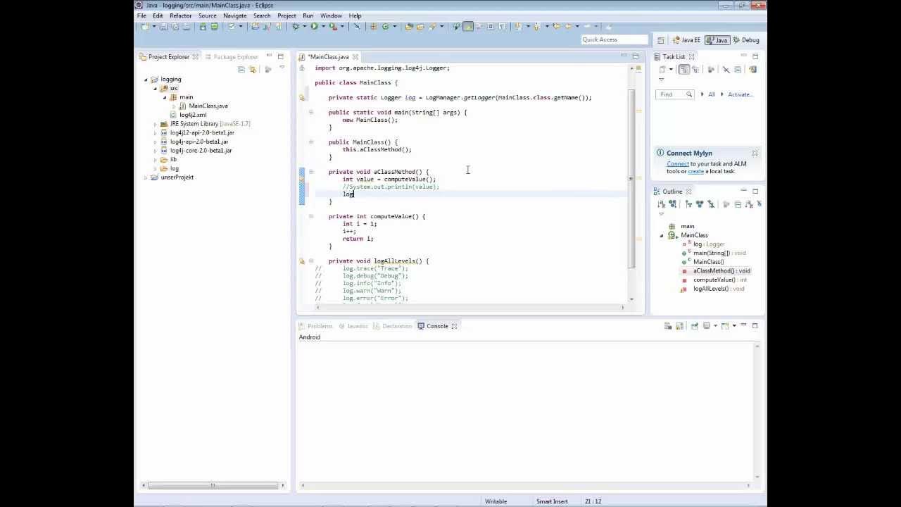 Logging mit Log4j - YouTube