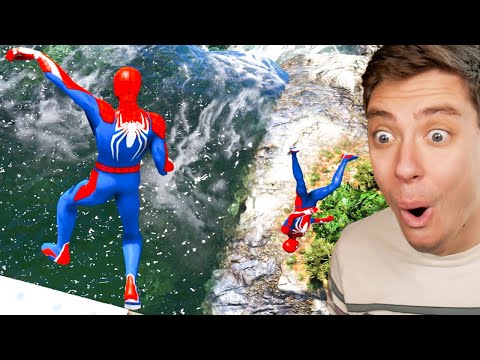 Reacting To ULTIMATE GTA 5 Spiderman Fails!!!