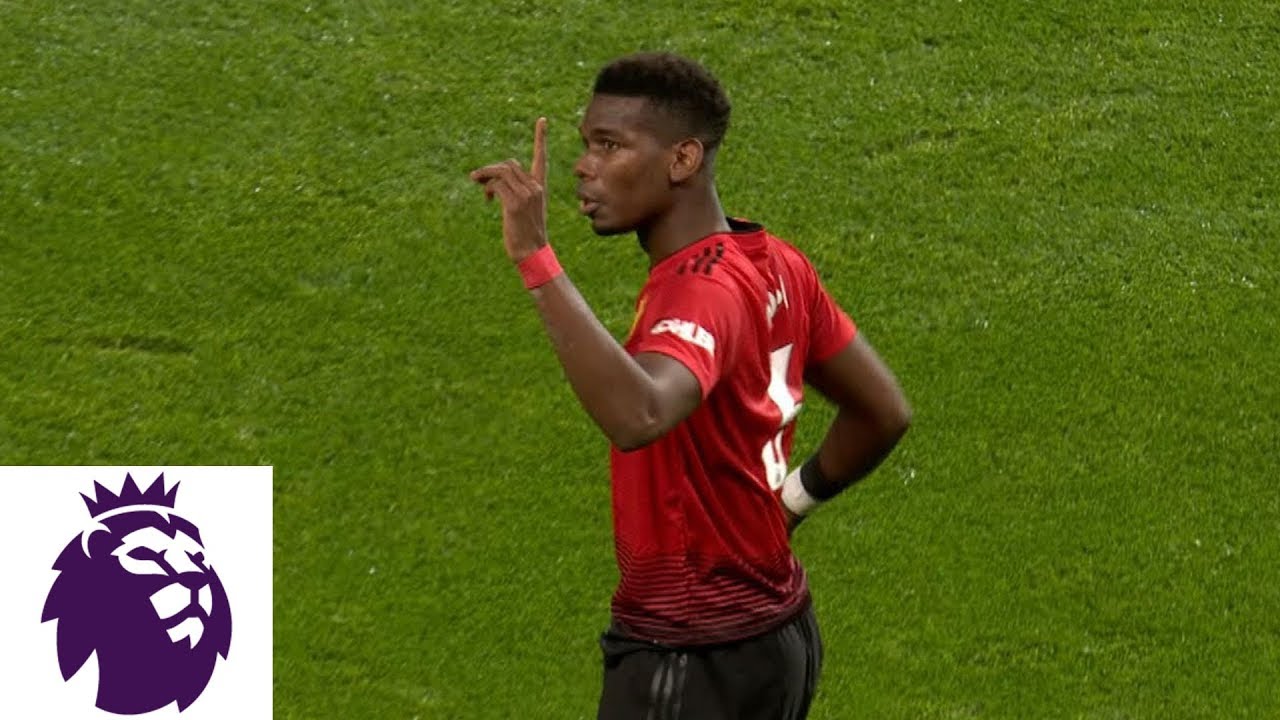 Paul Pogba's leaping header doubles Man United's lead v. Bournemouth ...