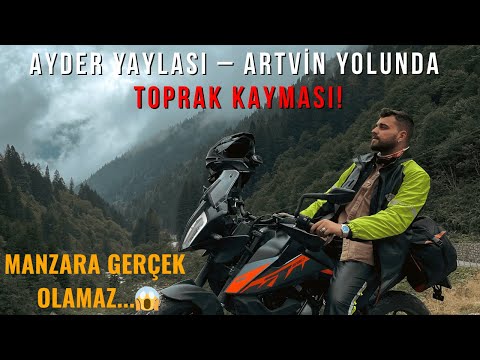 Ayder – Artvin Yolunda Motosikletle Tehlikeli Yolculuk! | Toprak Kayması ve Muhteşem Manzaralar