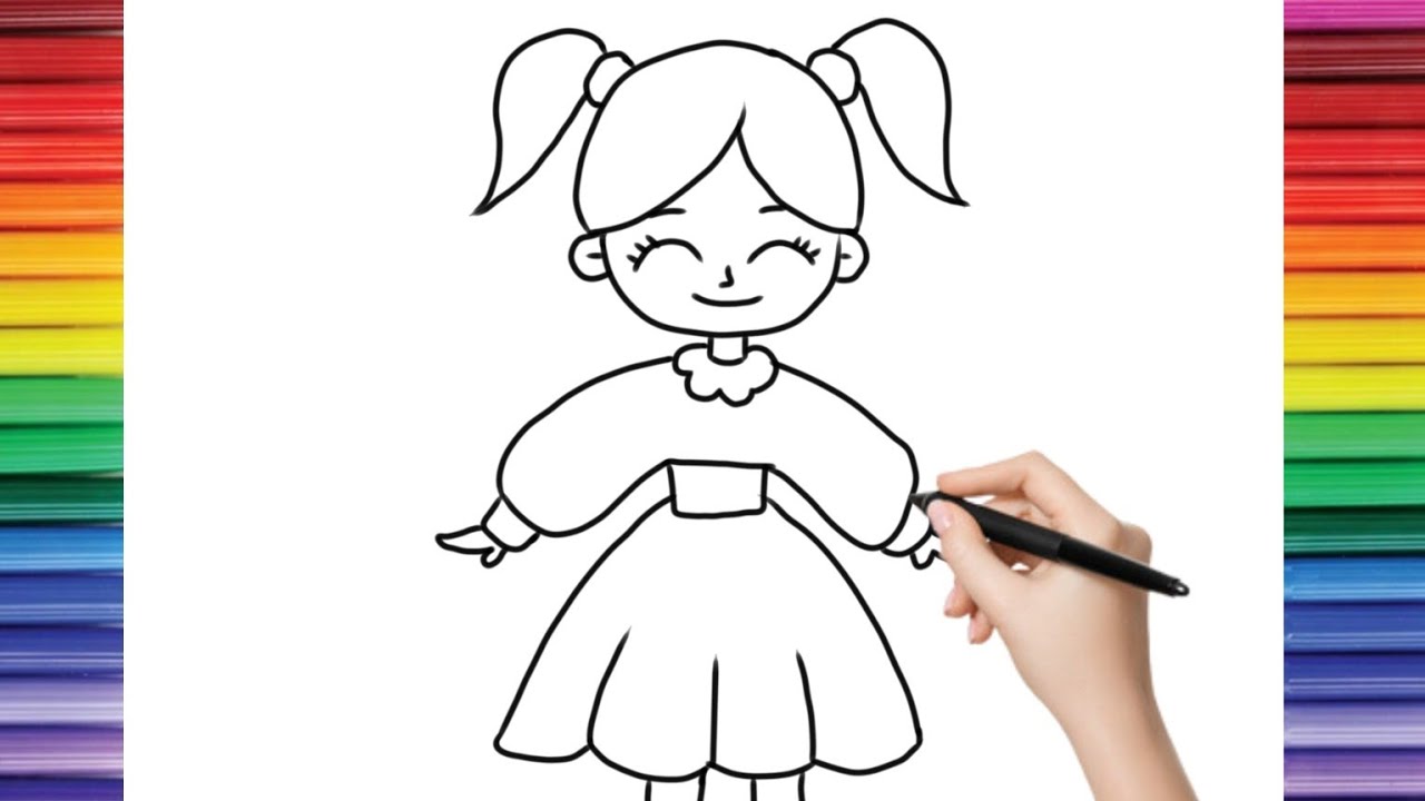 How to Draw a GIRL | GIRL Drawing | Easy Drawing for Kids and Toddlers ...
