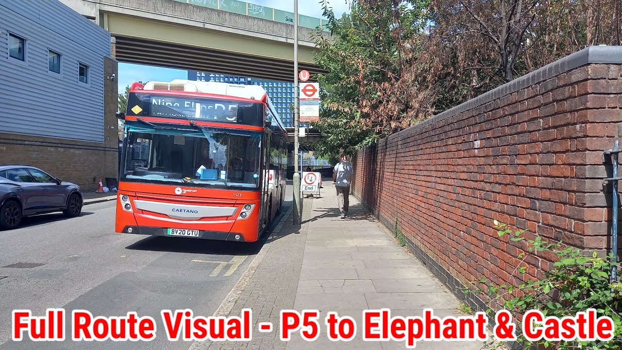Full Route Visual | London Bus Route P5 - Nine Elms to Elephant ...