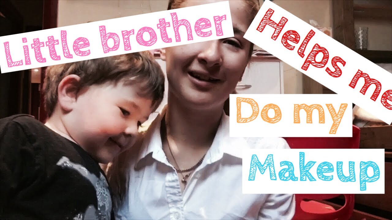 My little brother helps me do my makeup - YouTube