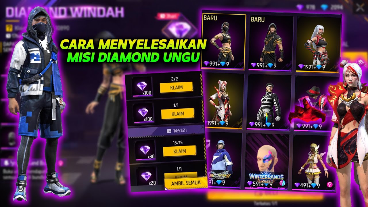CARA CEPAT MENYELESAIKAN MISI DIAMOND UNGU WINDAH BASUDARA TERBARU FF !! - YouTube