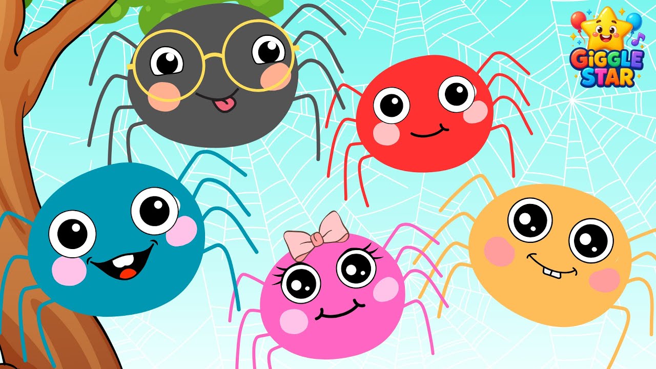 5 Little Spiders 🕷️ | Fun Counting Song for Kid - YouTube