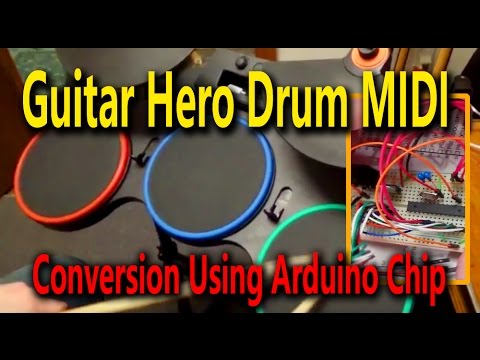 Guitar Hero Drum Midi Conversion Using Arduino Chip - YouTube