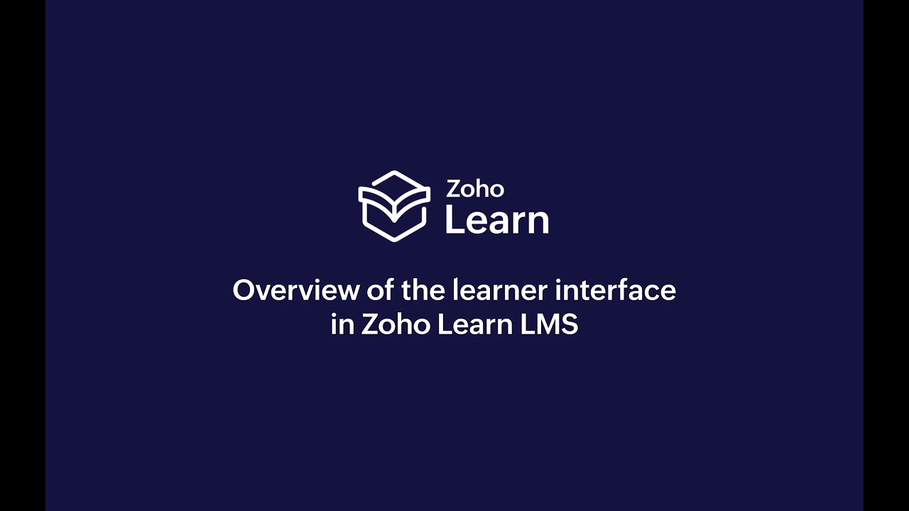 Learner interface - Zoho Learn - YouTube