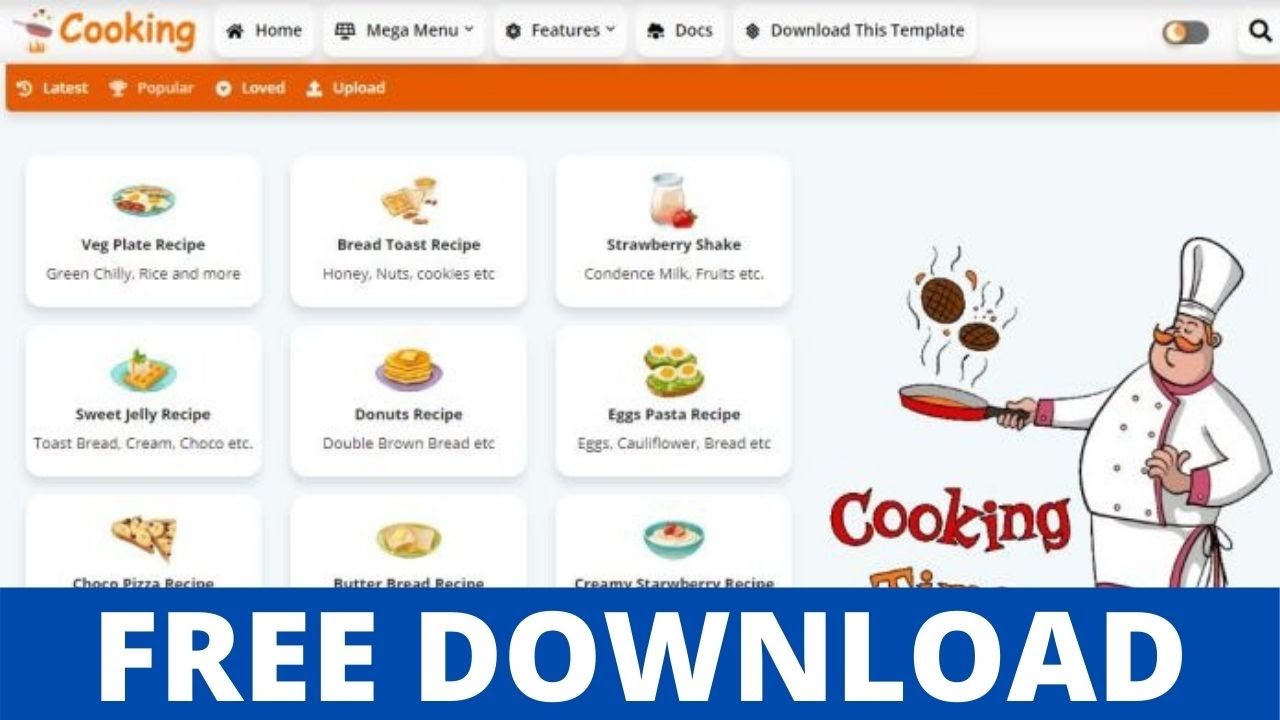 [FREE] COOKING – RECIPE & FOOD BLOGGER TEMPLATES - YouTube