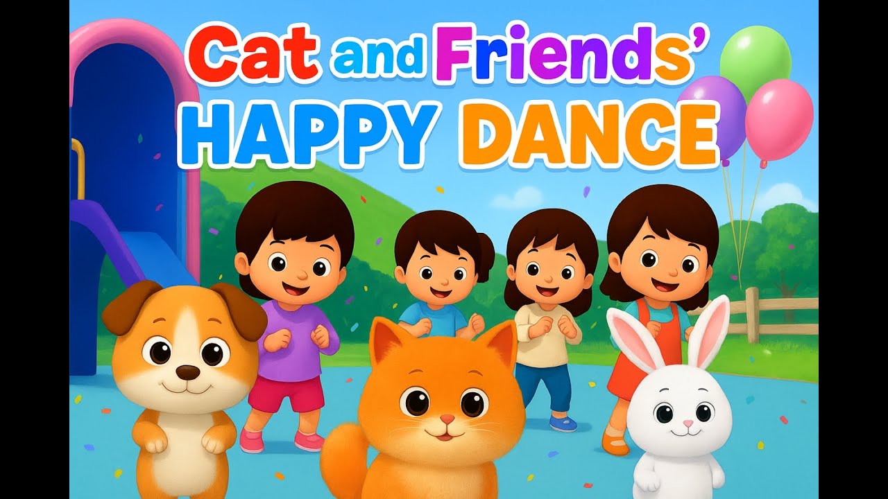 Cat and Friends’ Happy Dance | 3D Nursery Song | Colorful Kids Rhymes ...