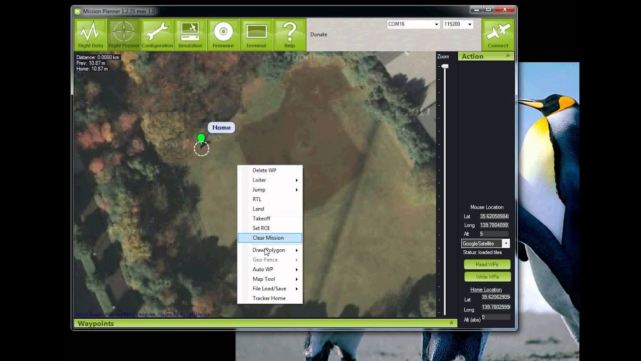Mission Planner prefetch map functionality - YouTube