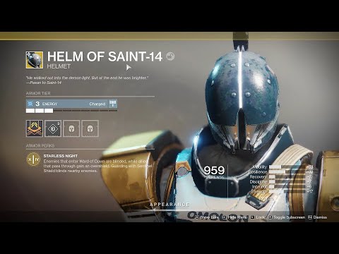 Destiny 2 Helm of saint 14 - YouTube