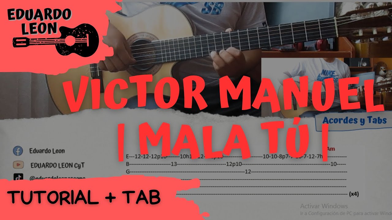 VICTOR MANUEL - MALA TÚ | TUTORIAL + TAB | EDUARDO LEON | - YouTube