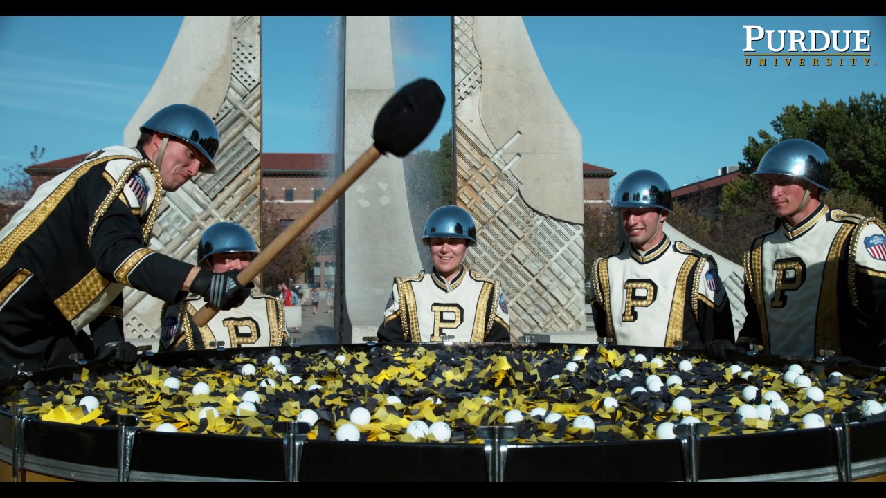 Slow Mo Guys wowed by Purdue's big drum: 'Let's give it a whack'