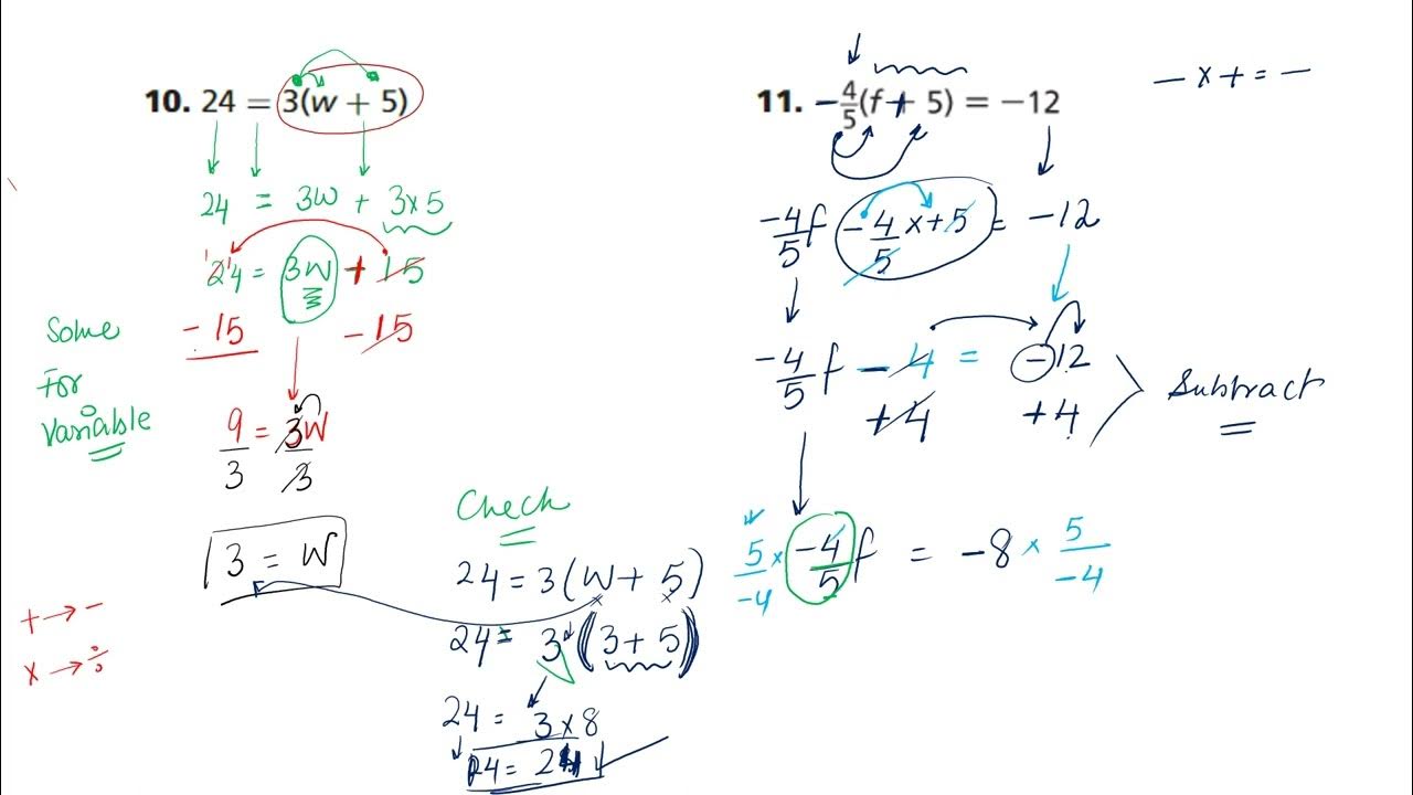 Grade 7 HMH Into Math-Lesson 7- 4 Solving Two Step Equations - YouTube