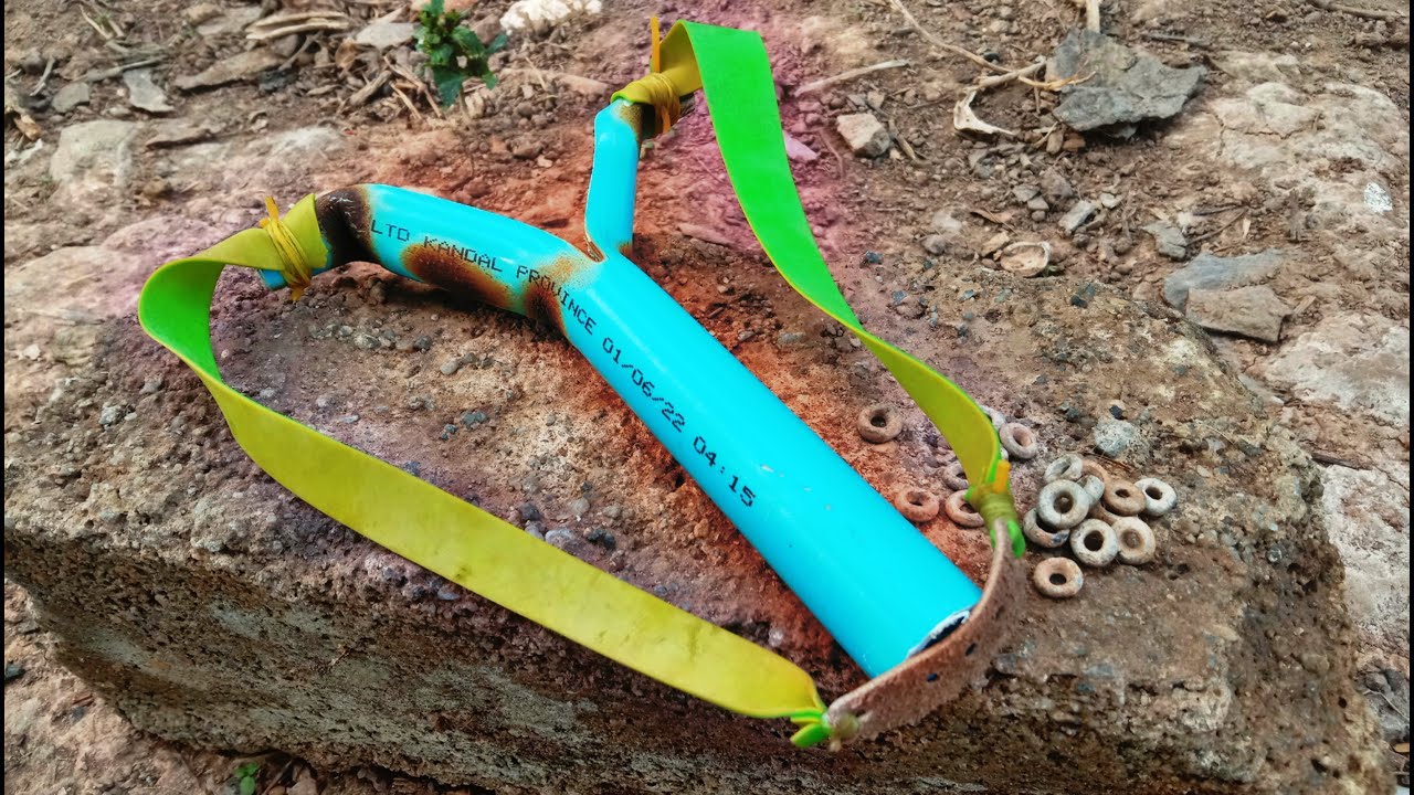Slingshot pvc easy to make and can hunt - YouTube