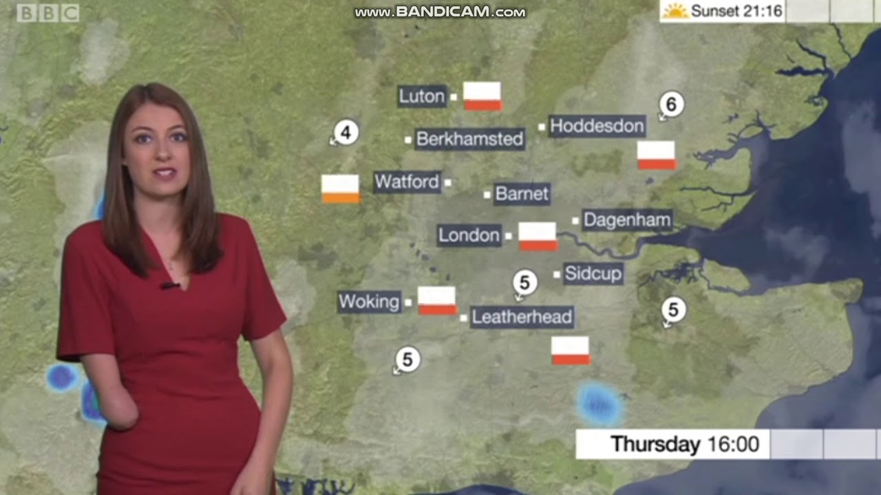 Lucy Harrison (Lucy Martin) BBC London News weather July 12th 2018 ...