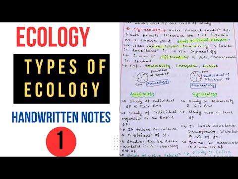 Ecology & Its types || Division of Ecology || Notes Part #1 - YouTube