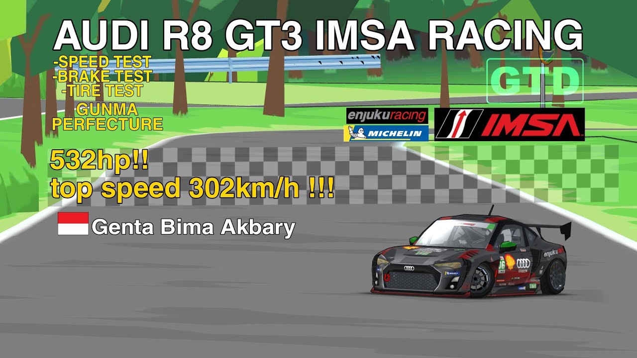 FRLegends | AUDI R8 IMSA® GT3 Livery Gunma Perfecture 1 Lap TEST - YouTube