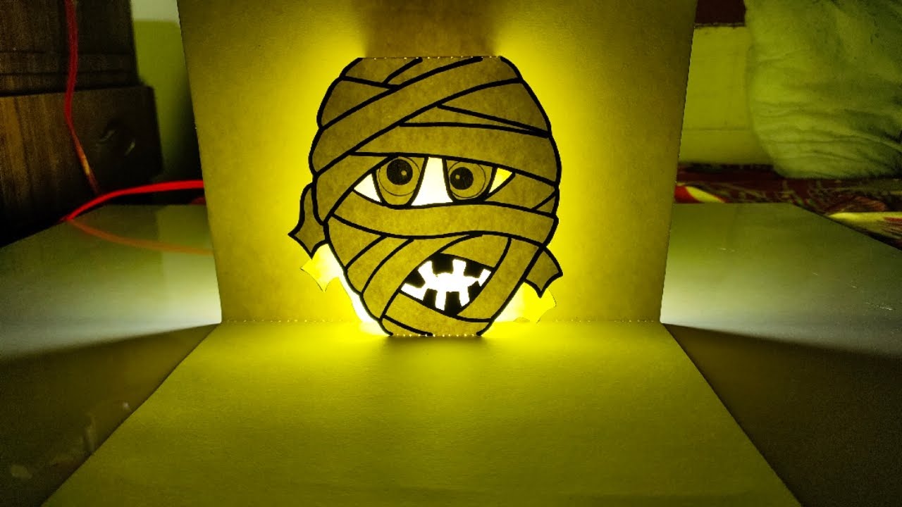 Mummy face pop up card - YouTube