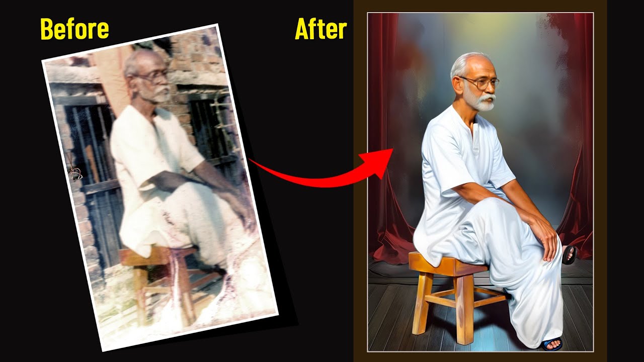 Old Man Blur Photo Restoration in photoshop - YouTube
