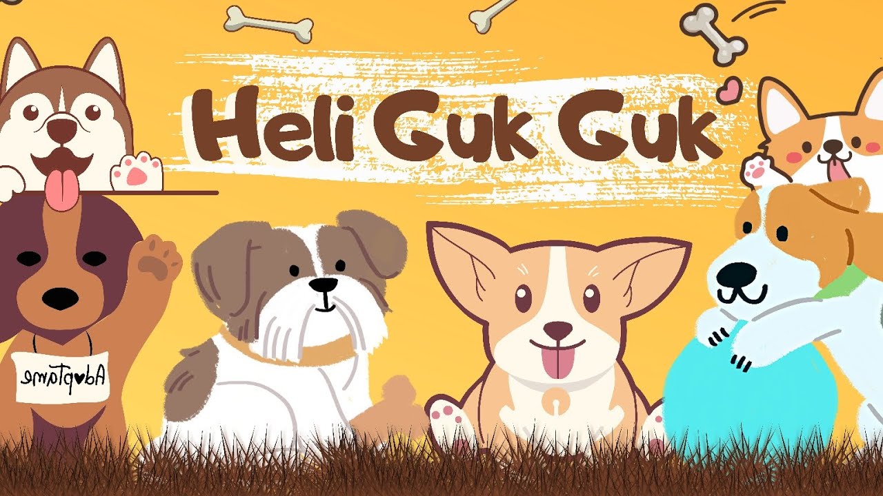 Lagu Heli guk guk guk - mengenal hewan Anjing - hafal lirik lagu dengan ...