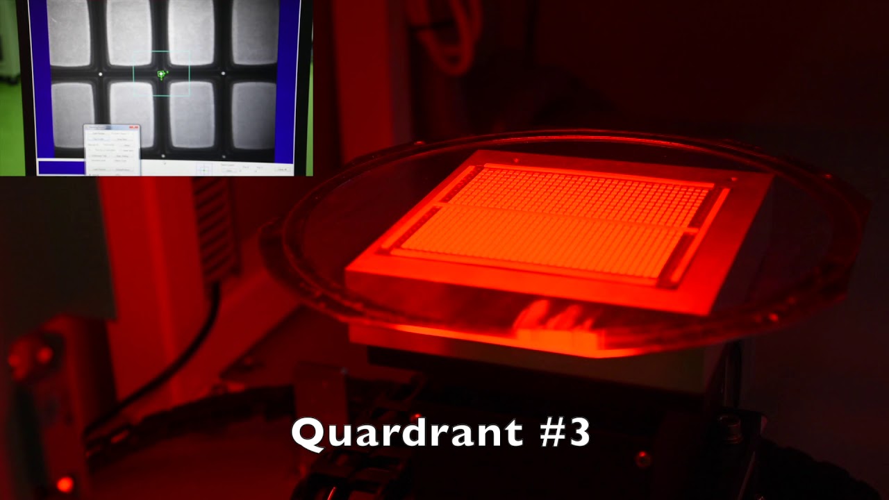 High density map array molded package leadframe on blue tape laser ...