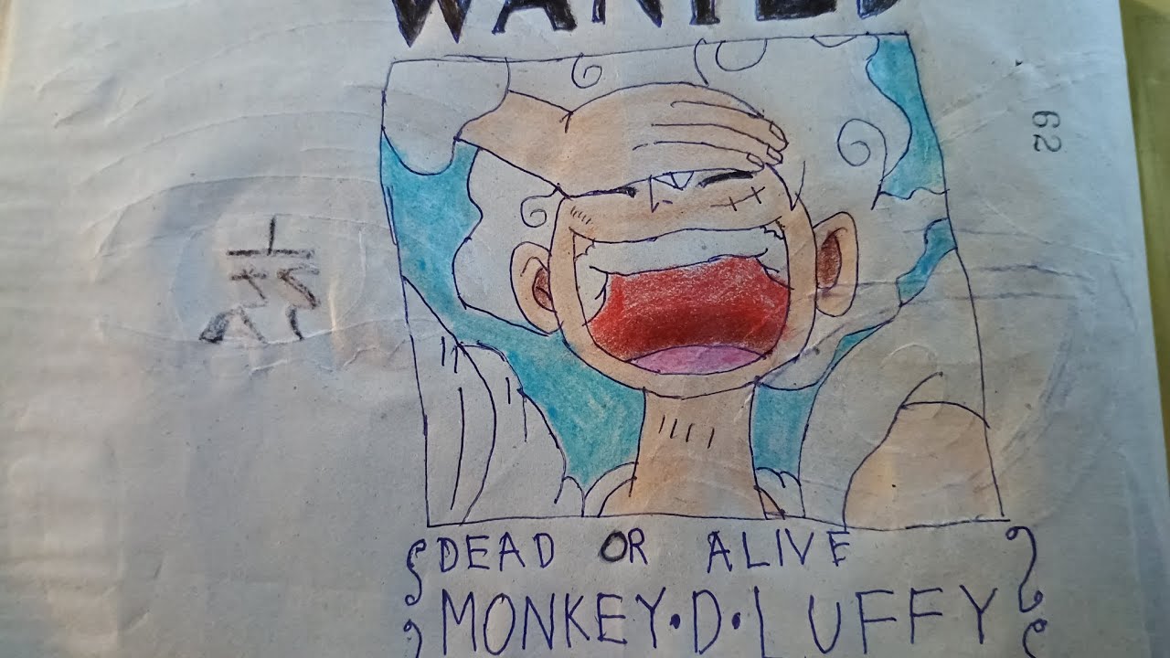 how to draw Luffy ( Wanted Poster ) | Step by Step | One Piece # ...