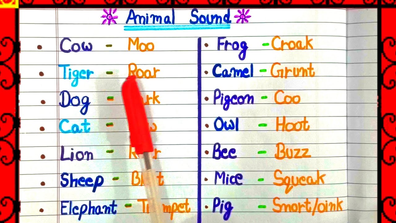 Animal sounds. Sounds made by animals.Animal sounds names.class 1,2 ...