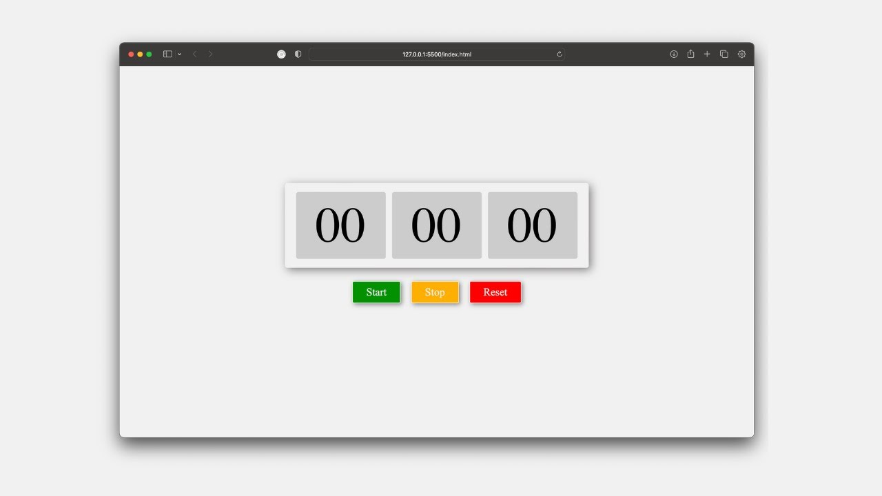 Stop Watch Using Html Css And Javascript Web Tutorials Youtube 9620