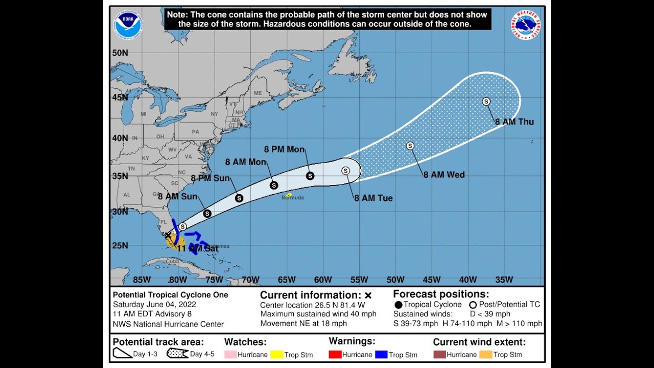 Potential Tropical Cyclone One over Florida - YouTube