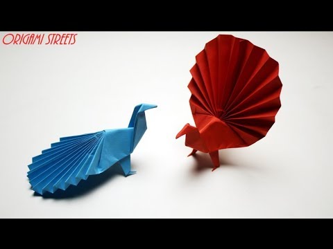 Kağıttan bir tavus kuşu nasıl yapılır. Origami tavuskuşu kağıttan yapılmış
