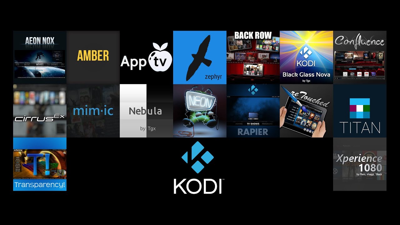 Multiple skins showcase with PVR for Kodi v15 - YouTube
