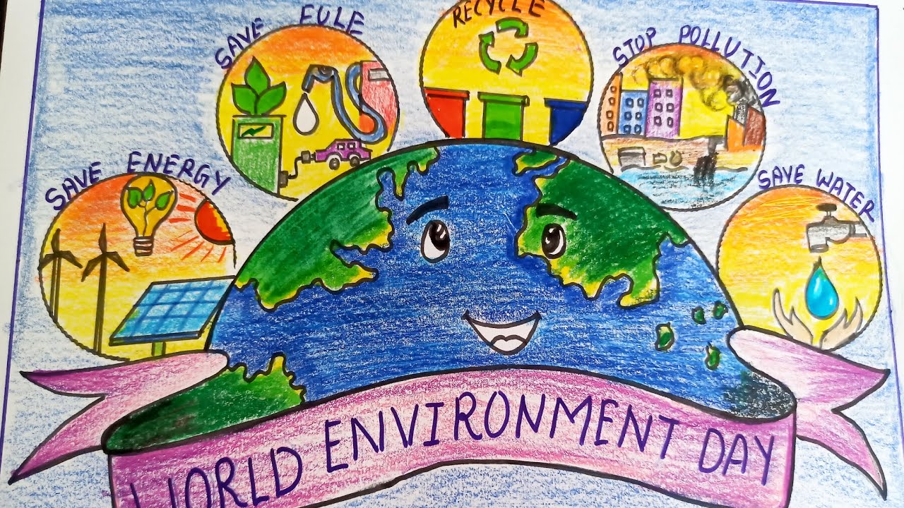 World environment day poster drawing/Environment day easy drawing/Save ...