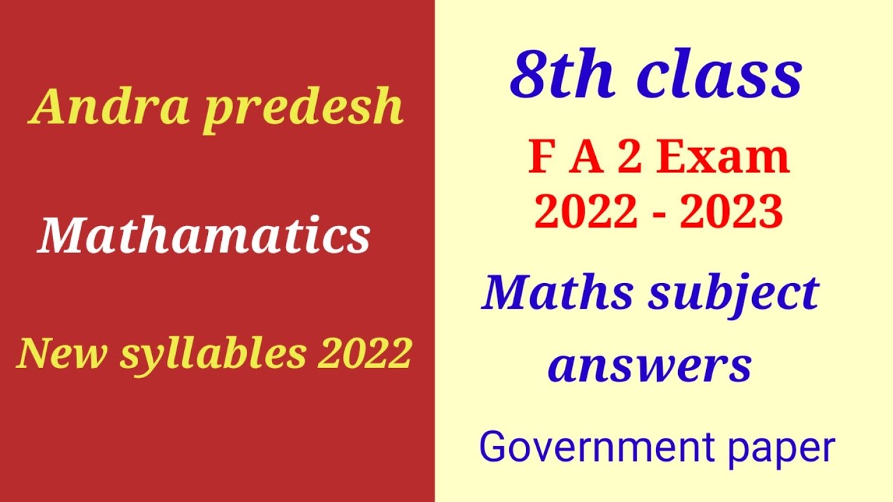 8th Class Maths Fa2 Question Paper 2022 With Answers YouTube 8th-class-maths-fa2-question-paper-2022-with-answers-youtube