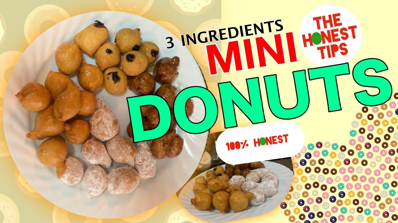 MINI DONUTS , 3 ingredients only, EASY and Yummy + 4 FLAVORS! - YouTube