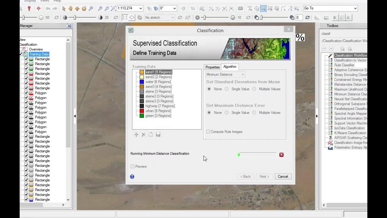 Supervised Classification of Landsat8 image - 2016, Dubai using Envi 5.1 Classification Workflow ...