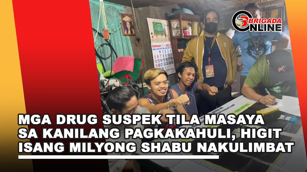 Mga drug suspek tila masaya sa kanilang pagkakahuli, higit isang ...
