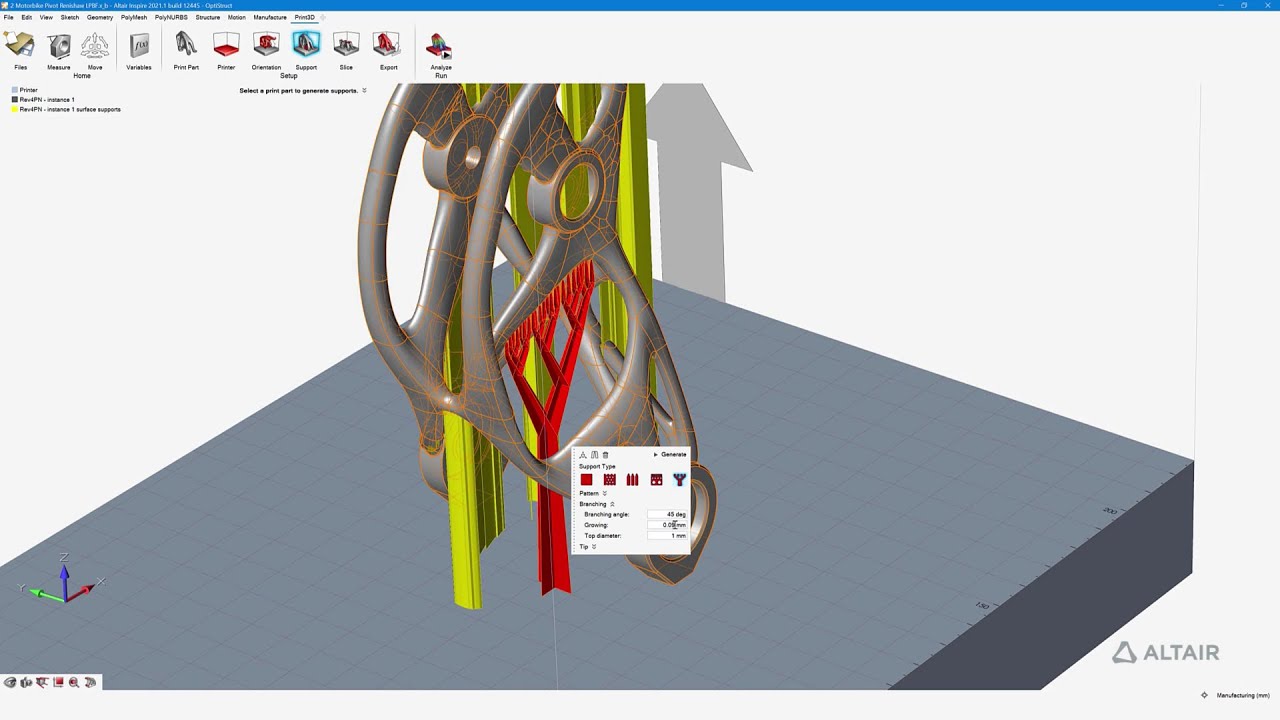 Support Optimization in Inspire Print3D - YouTube