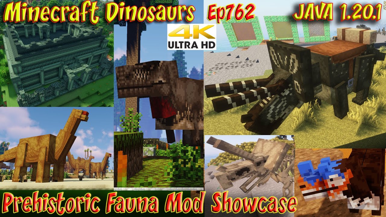 Prehistoric Fauna Mod Showcase v2.3.3 JAVA 1.20.1 Dinosaur Minecraft Dinosaurs Ep762 2 - YouTube