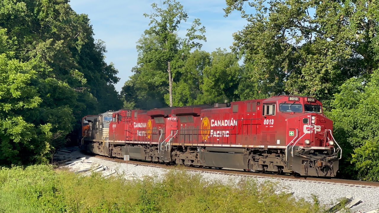 CP AC4400CWM 8013 w/ NS/BNSF Power Leads CSX B215-09 on 6/12/24 - YouTube
