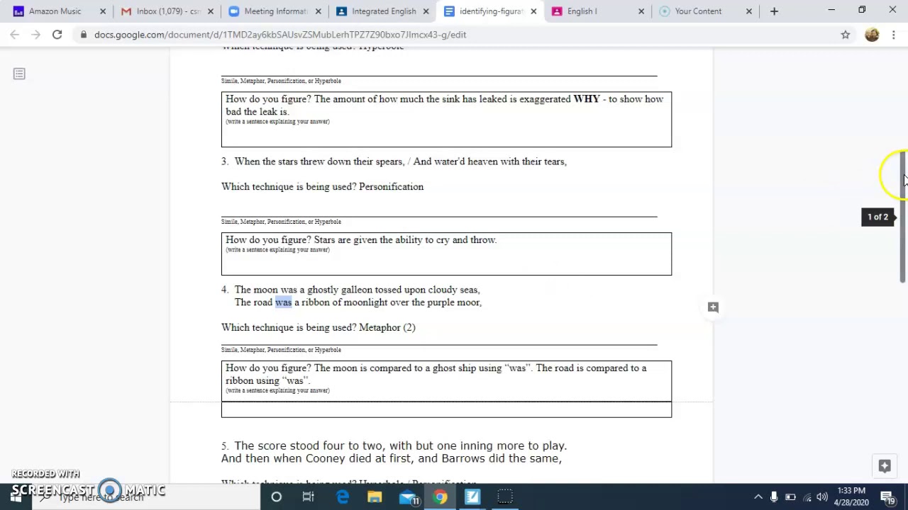 Identifying Fig. Lang. WS # 1 - YouTube