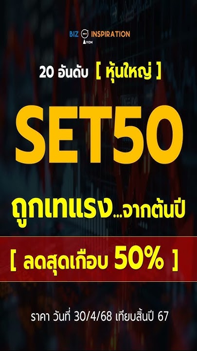 20 อันดับหุ้น SET50 ลดลงมากสุดจากต้นปี 68 [ลงสุดเกือบ 50%] #set50 #หุ้นไทย #shorts - YouTube